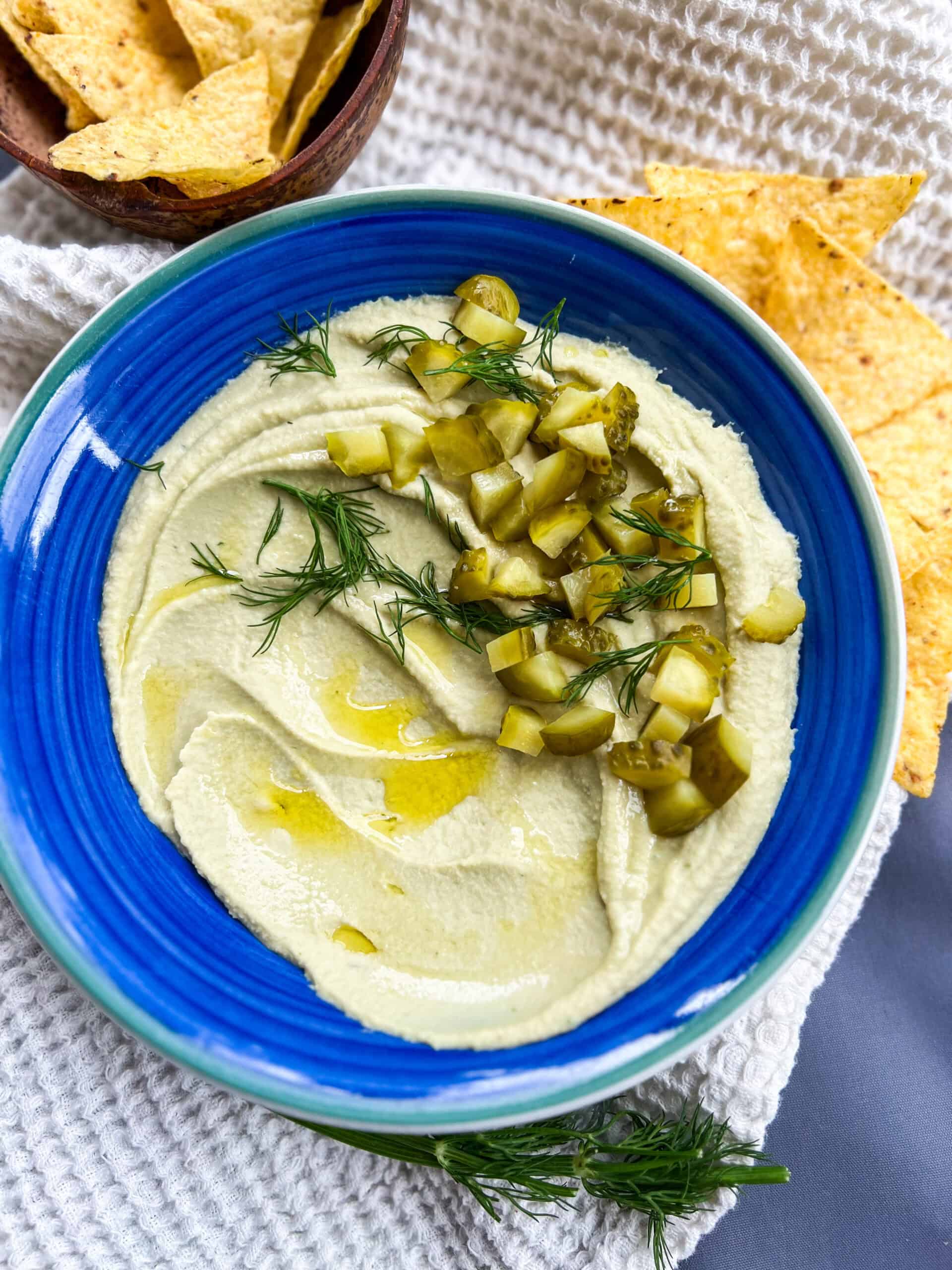 Dill Pickle Hummus White Beans Hummus Recipe | Essy Cooks