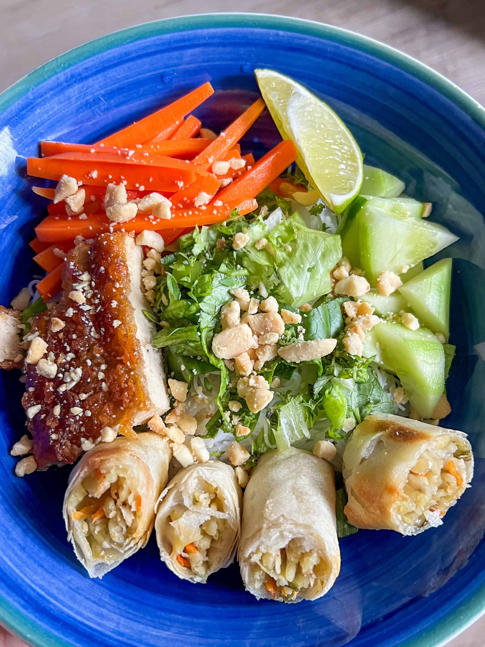 Vegan Spring Roll Bowl Vietnamese Recipe | Essy Cooks