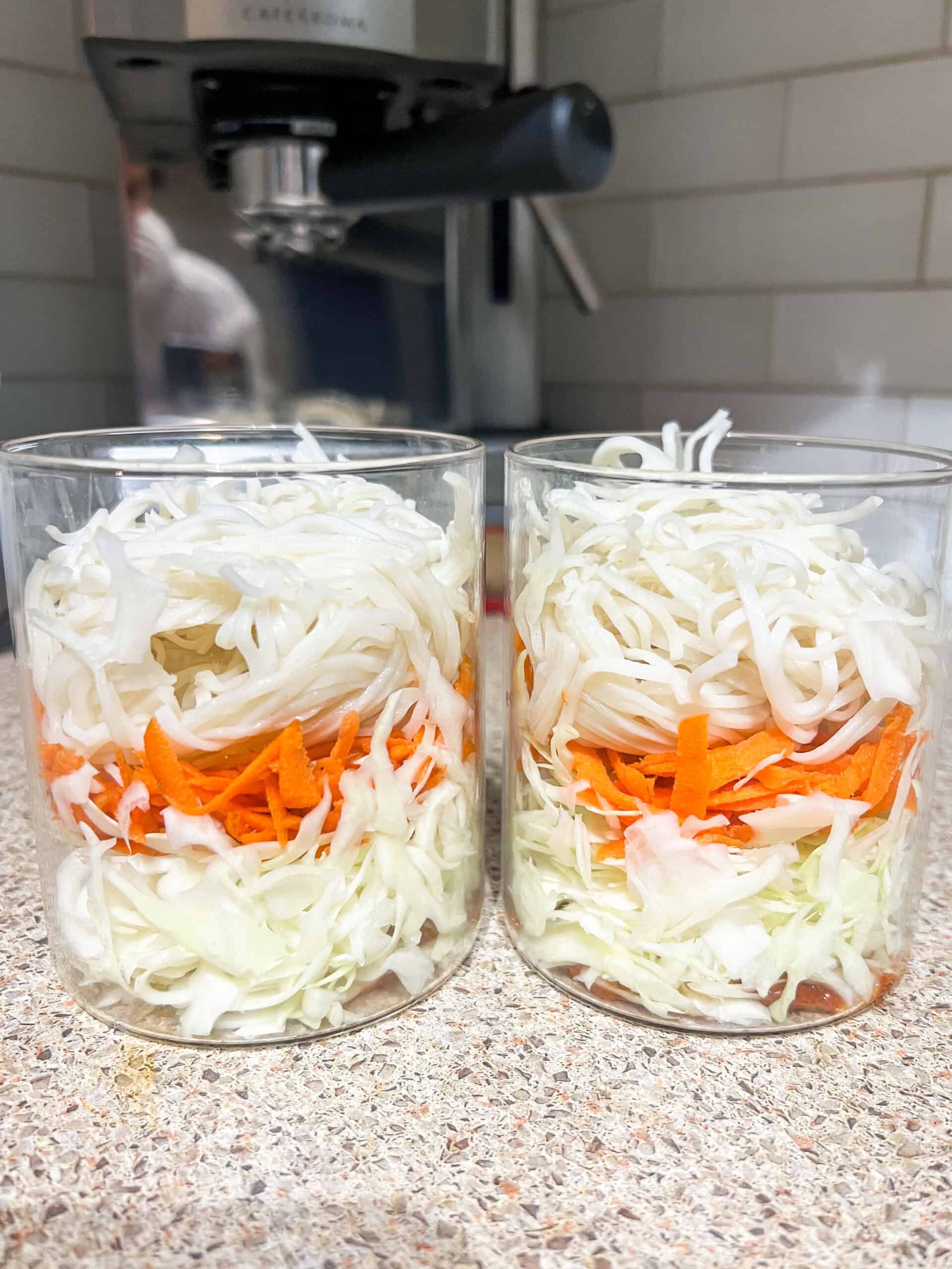 Gochujang Instant Noodle Jars with Tofu Meal Prep