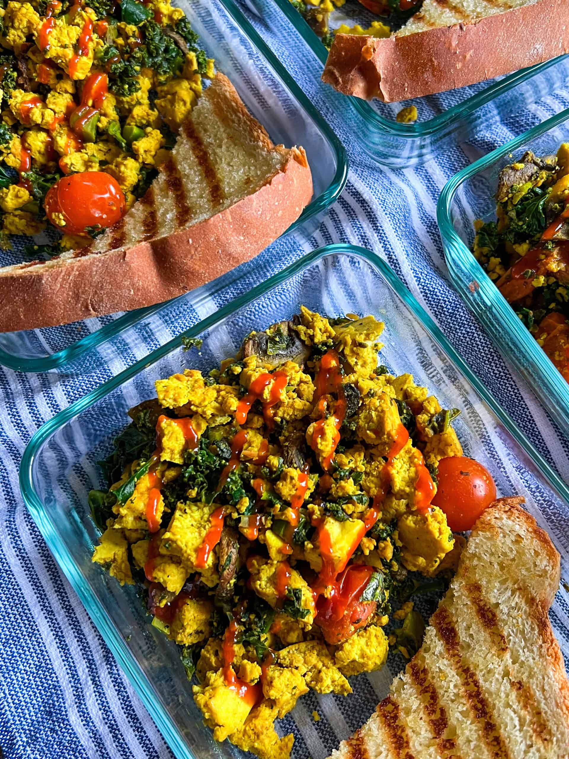 Easy Vegan Tofu Scramble Meal Prep | Essy Cooks