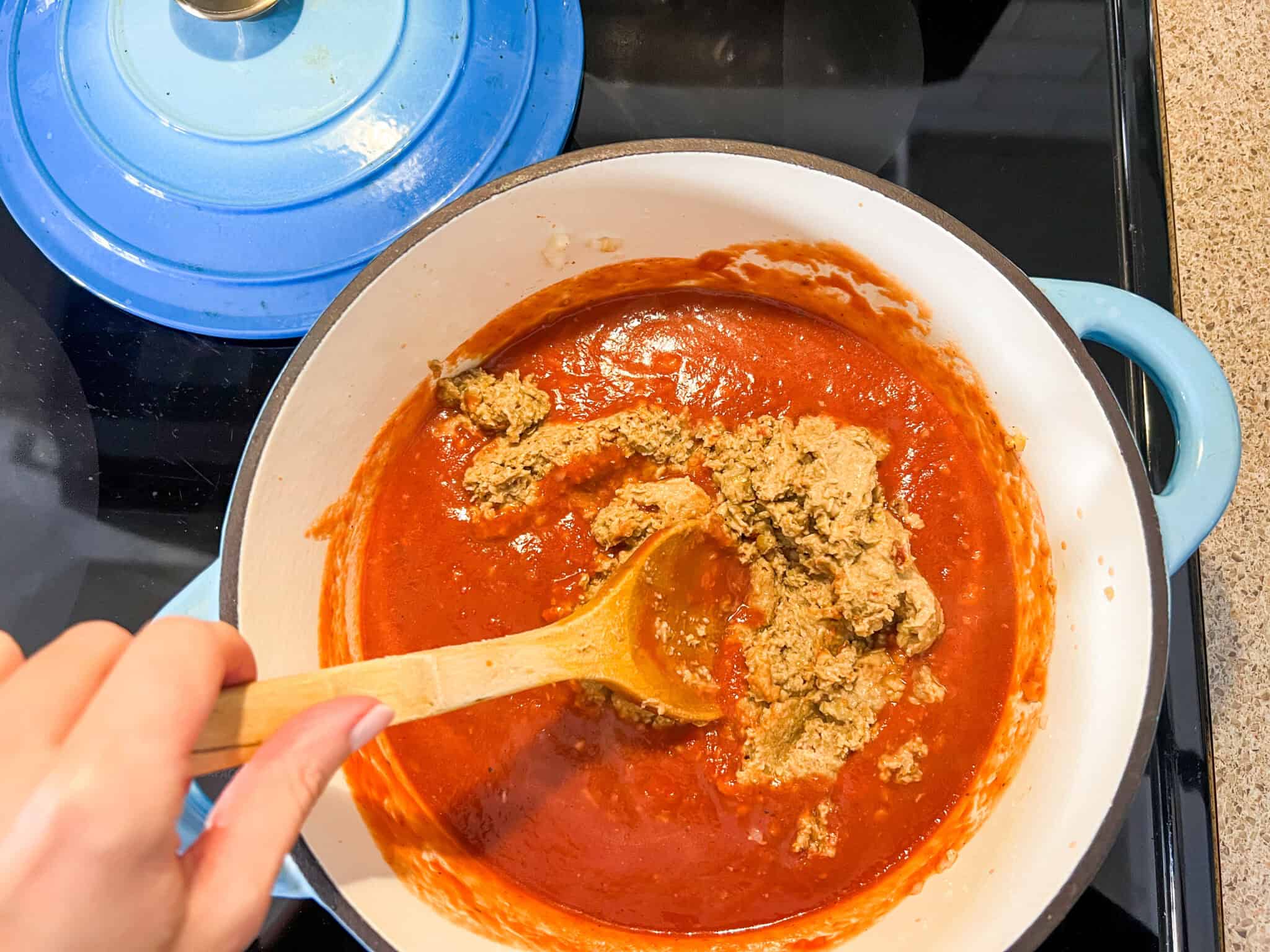 Meaty Vegan Lentil Spaghetti Sauce Recipe | Essy Cooks